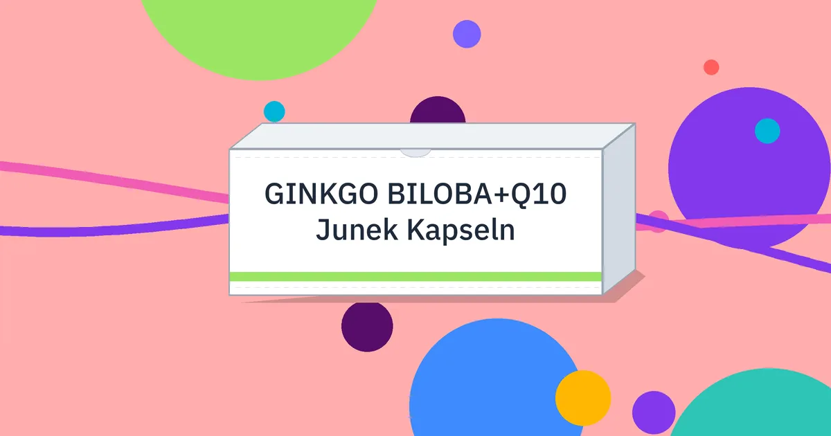 Symbolbild: Packung mit der Aufschrift GINKGO BILOBA+Q10 Junek Kapseln (PZN 01644308) – Verfügbarkeit und Bezug in Apotheken in Frankfurt am Main