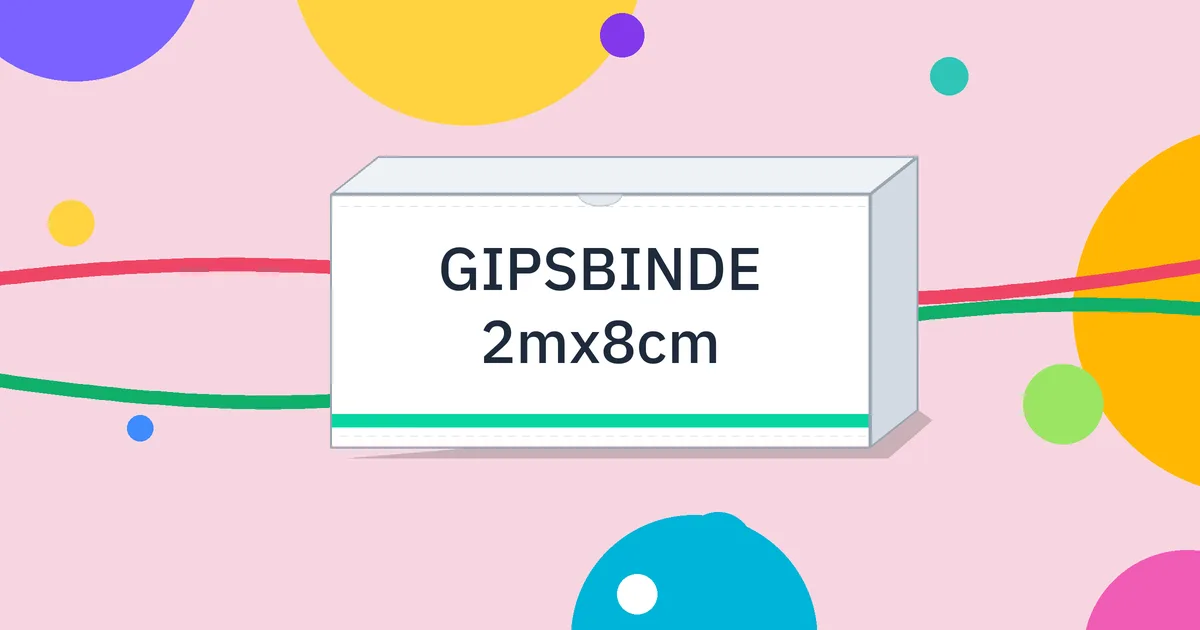 Symbolbild: Packung mit der Aufschrift GIPSBINDE 2mx8cm (PZN 01721210) – Verfügbarkeit und Bezug in Apotheken in Frankfurt am Main