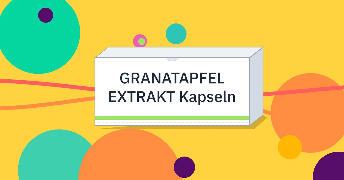 Symbolbild: Packung mit der Aufschrift GRANATAPFEL EXTRAKT Kapseln (PZN 07281309) – Verfügbarkeit und Bezug in Apotheken in Frankfurt am Main