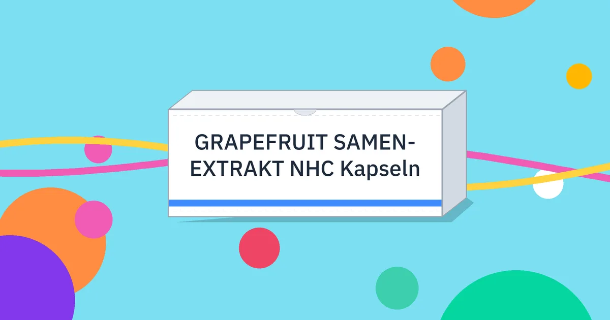 Symbolbild: Packung mit der Aufschrift GRAPEFRUIT SAMEN-EXTRAKT NHC Kapseln (PZN 00766185) – Verfügbarkeit und Bezug in Apotheken in Frankfurt am Main