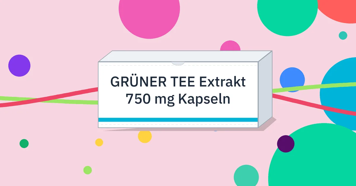 Symbolbild: Packung mit der Aufschrift GRÜNER TEE Extrakt 750 mg Kapseln (PZN 16781873) – Verfügbarkeit und Bezug in Apotheken in Frankfurt am Main