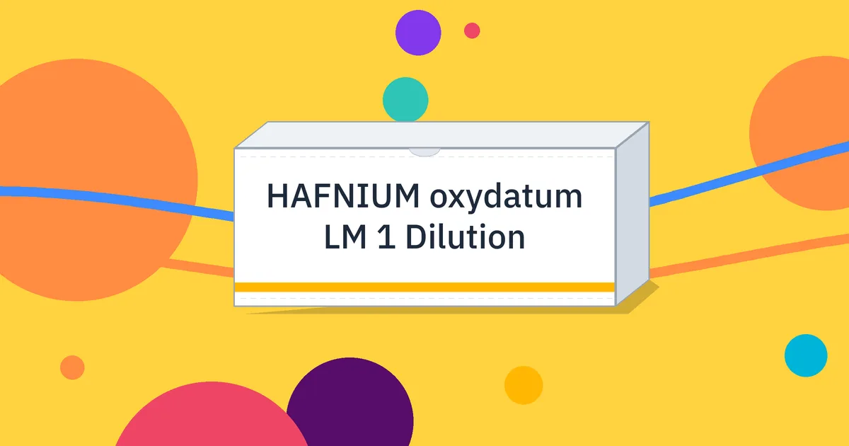 Symbolbild: Packung mit der Aufschrift HAFNIUM oxydatum LM 1 Dilution (PZN 13549638) – Verfügbarkeit und Bezug in Apotheken in Frankfurt am Main
