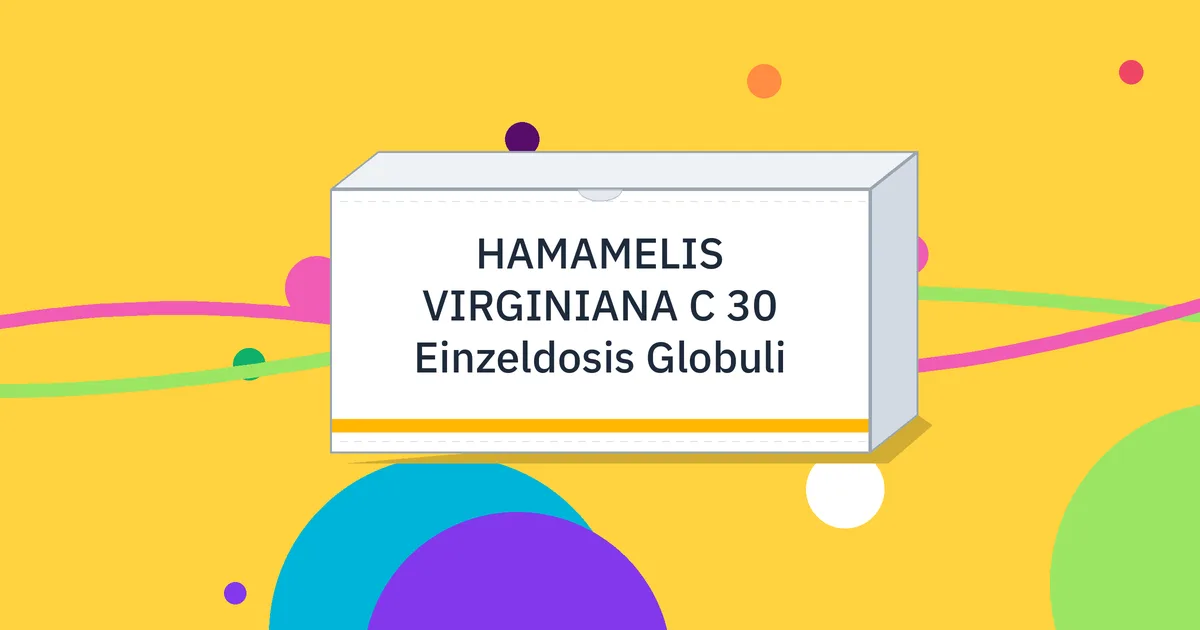 Symbolbild: Packung mit der Aufschrift HAMAMELIS VIRGINIANA C 30 Einzeldosis Globuli (PZN 01544311) – Verfügbarkeit und Bezug in Apotheken in Frankfurt am Main