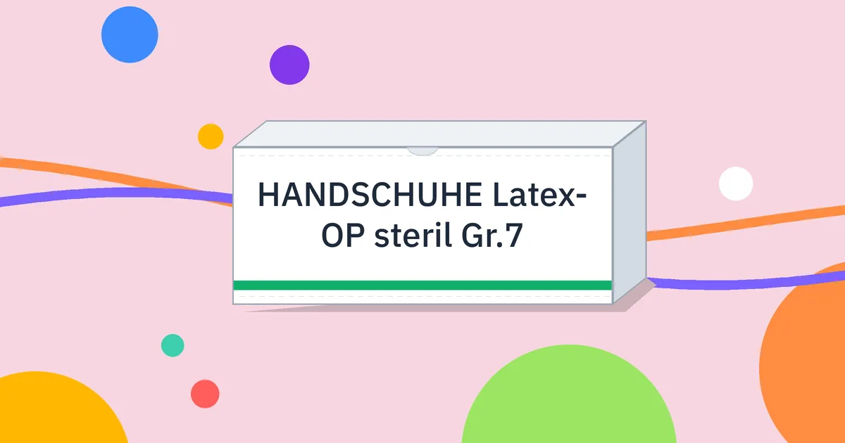Symbolbild: Packung mit der Aufschrift HANDSCHUHE Latex-OP steril Gr.7 (PZN 04521552) – Verfügbarkeit und Bezug in Apotheken in Frankfurt am Main