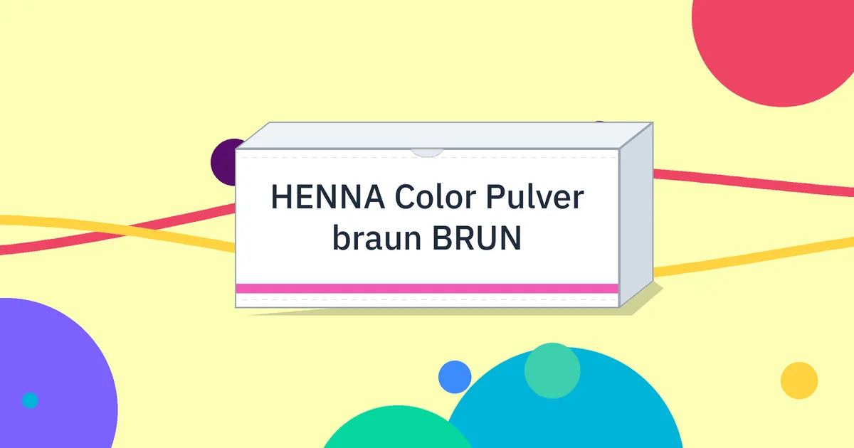 Symbolbild: Packung mit der Aufschrift HENNA Color Pulver braun BRUN (PZN 09940756) – Verfügbarkeit und Bezug in Apotheken in Frankfurt am Main