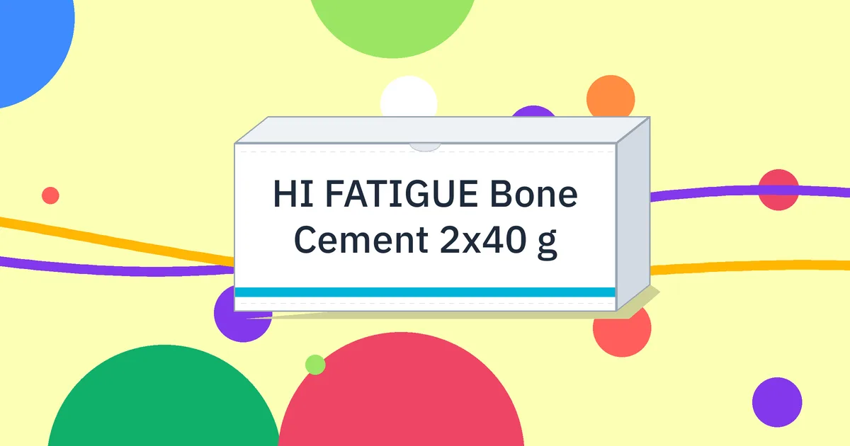 Symbolbild: Packung mit der Aufschrift HI FATIGUE Bone Cement 2x40 g (PZN 10930585) – Verfügbarkeit und Bezug in Apotheken in Frankfurt am Main