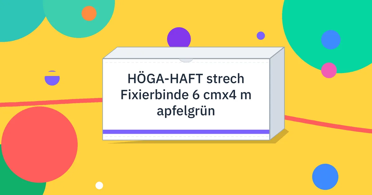 Symbolbild: Packung mit der Aufschrift HÖGA-HAFT strech Fixierbinde 6 cmx4 m apfelgrün (PZN 20029738) – Verfügbarkeit und Bezug in Apotheken in Frankfurt am Main