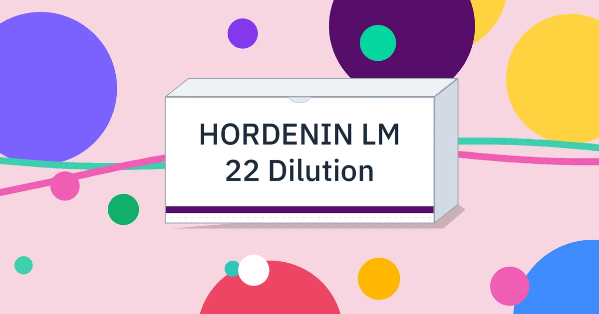 Symbolbild: Packung mit der Aufschrift HORDENIN LM 22 Dilution (PZN 13555484) – Verfügbarkeit und Bezug in Apotheken in Frankfurt am Main