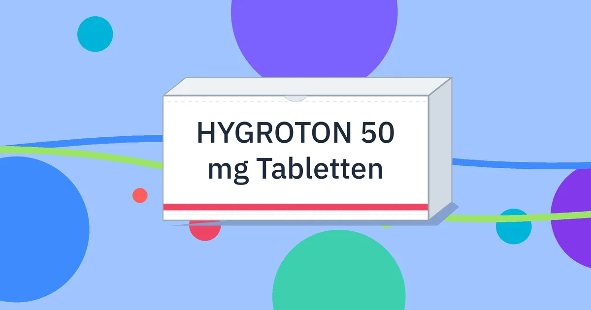Symbolbild: Packung mit der Aufschrift HYGROTON 50 mg Tabletten (PZN 19269905) – Verfügbarkeit und Bezug in Apotheken in Frankfurt am Main