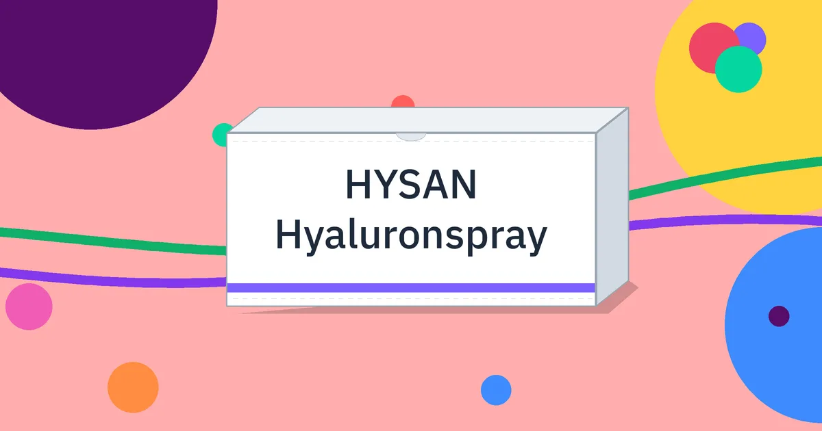 Symbolbild: Packung mit der Aufschrift HYSAN Hyaluronspray (PZN 13947008) – Verfügbarkeit und Bezug in Apotheken in Frankfurt am Main