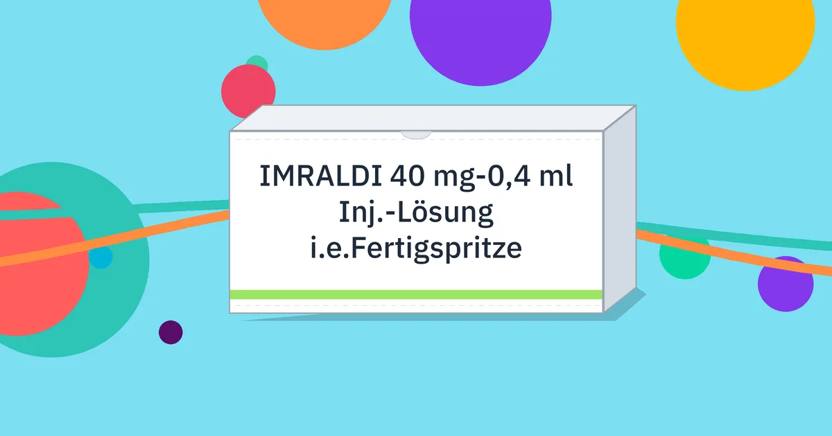 Symbolbild: Packung mit der Aufschrift IMRALDI 40 mg-0,4 ml Inj.-Lösung i.e.Fertigspritze (PZN 19102921) – Verfügbarkeit und Bezug in Apotheken in Frankfurt am Main