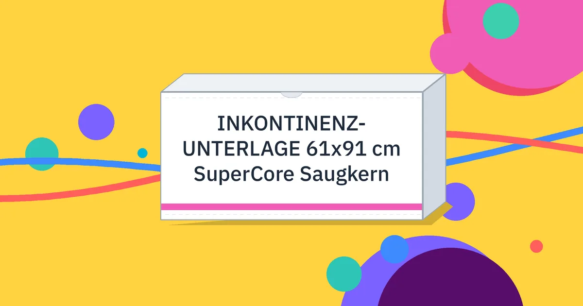 Symbolbild: Packung mit der Aufschrift INKONTINENZ-UNTERLAGE 61x91 cm SuperCore Saugkern (PZN 01553801) – Verfügbarkeit und Bezug in Apotheken in Frankfurt am Main