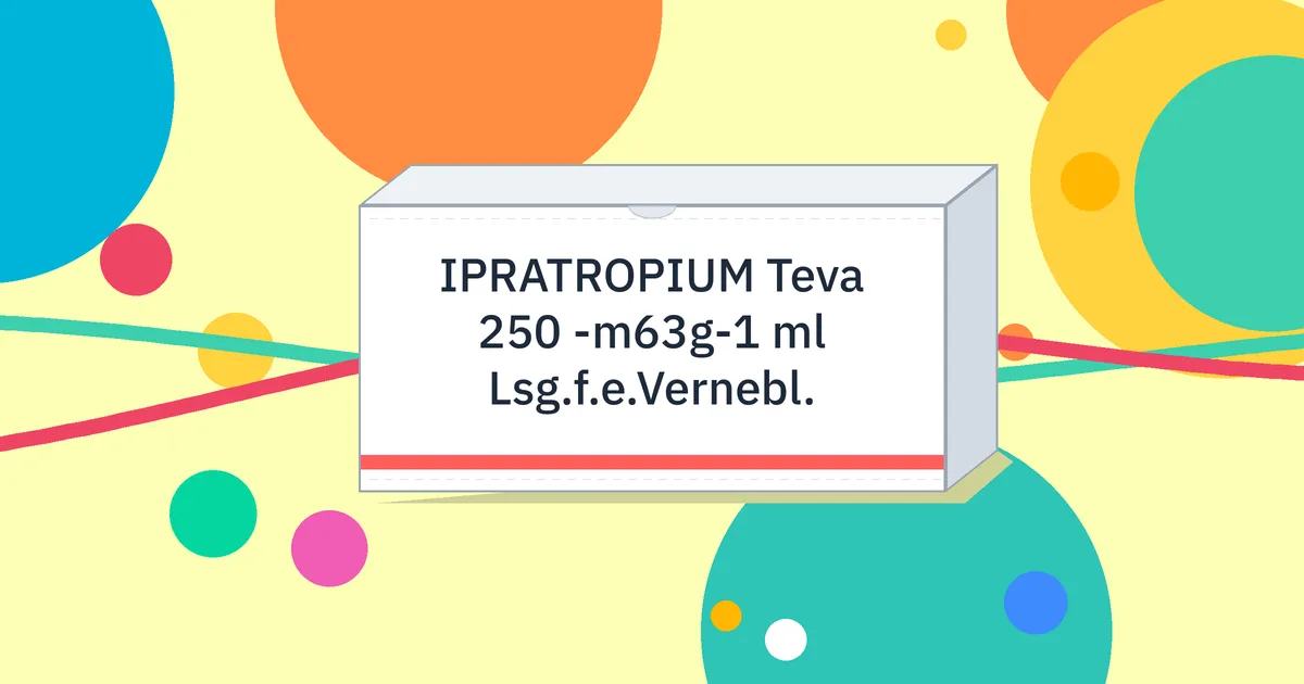 Symbolbild: Packung mit der Aufschrift IPRATROPIUM Teva 250 -m63g-1 ml Lsg.f.e.Vernebl. (PZN 00668732) – Verfügbarkeit und Bezug in Apotheken in Frankfurt am Main