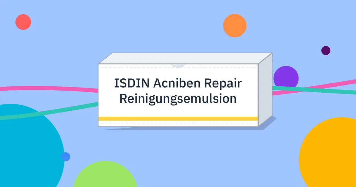 Symbolbild: Packung mit der Aufschrift ISDIN Acniben Repair Reinigungsemulsion (PZN 15617083) – Verfügbarkeit und Bezug in Apotheken in Frankfurt am Main