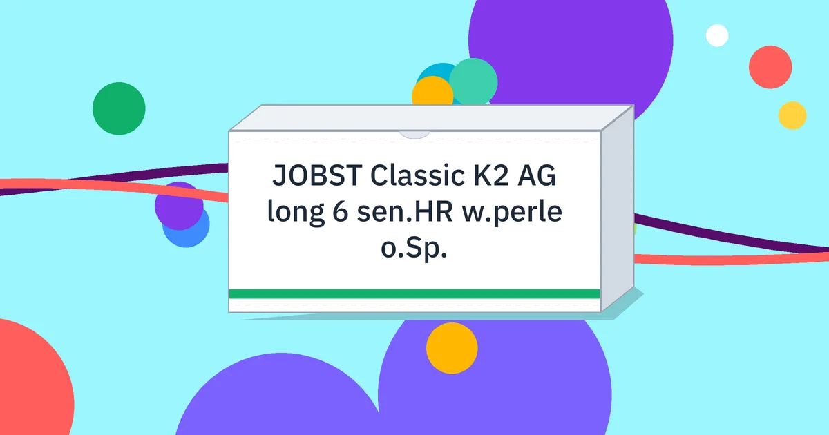 Symbolbild: Packung mit der Aufschrift JOBST Classic K2 AG long 6 sen.HR w.perle o.Sp. (PZN 17959356) – Verfügbarkeit und Bezug in Apotheken in Frankfurt am Main