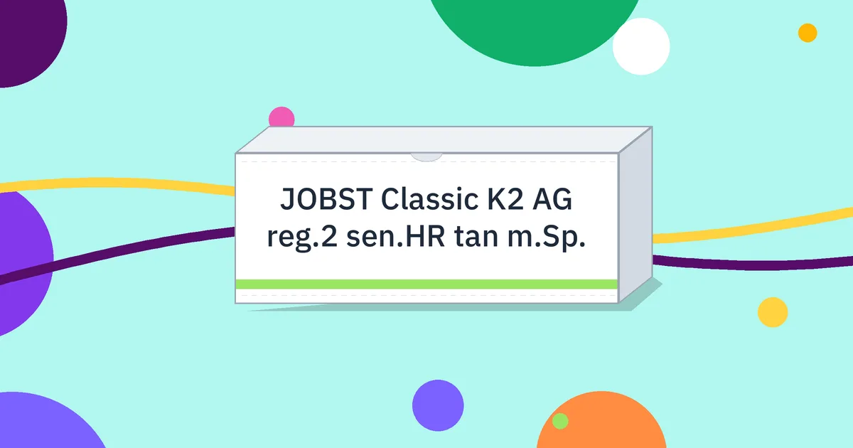 Symbolbild: Packung mit der Aufschrift JOBST Classic K2 AG reg.2 sen.HR tan m.Sp. (PZN 17960253) – Verfügbarkeit und Bezug in Apotheken in Frankfurt am Main
