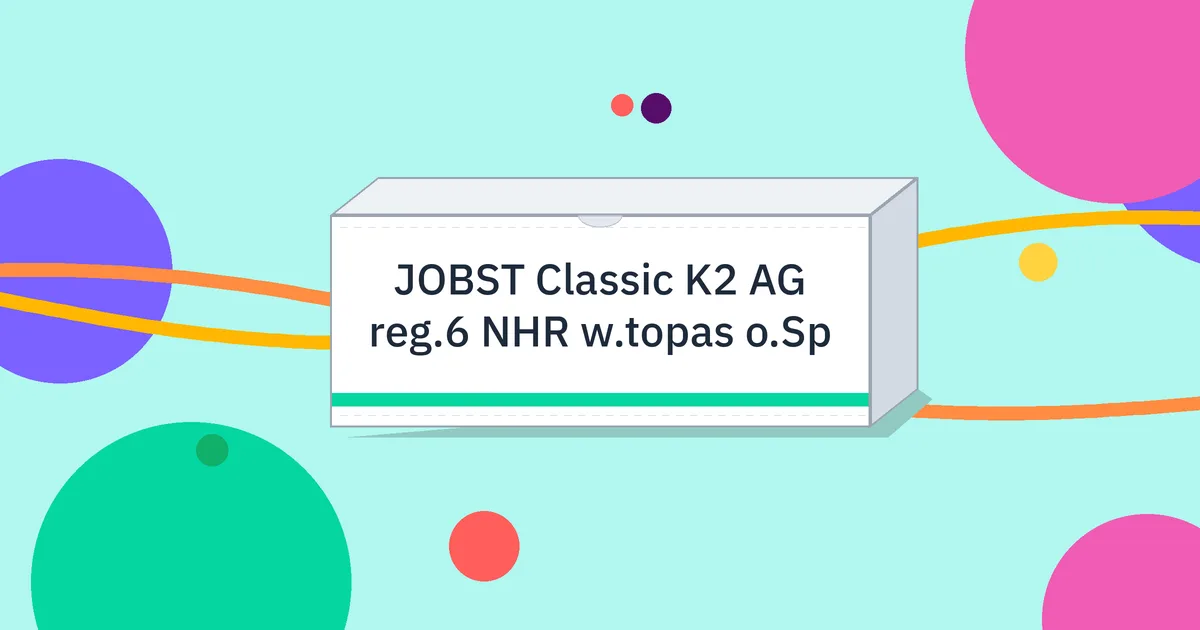 Symbolbild: Packung mit der Aufschrift JOBST Classic K2 AG reg.6 NHR w.topas o.Sp (PZN 13064059) – Verfügbarkeit und Bezug in Apotheken in Frankfurt am Main