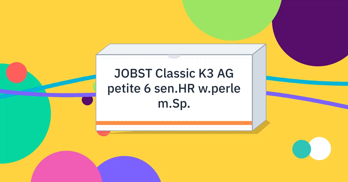 Symbolbild: Packung mit der Aufschrift JOBST Classic K3 AG petite 6 sen.HR w.perle m.Sp. (PZN 17956808) – Verfügbarkeit und Bezug in Apotheken in Frankfurt am Main
