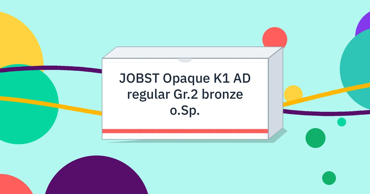 Symbolbild: Packung mit der Aufschrift JOBST Opaque K1 AD regular Gr.2 bronze o.Sp. (PZN 13082206) – Verfügbarkeit und Bezug in Apotheken in Frankfurt am Main
