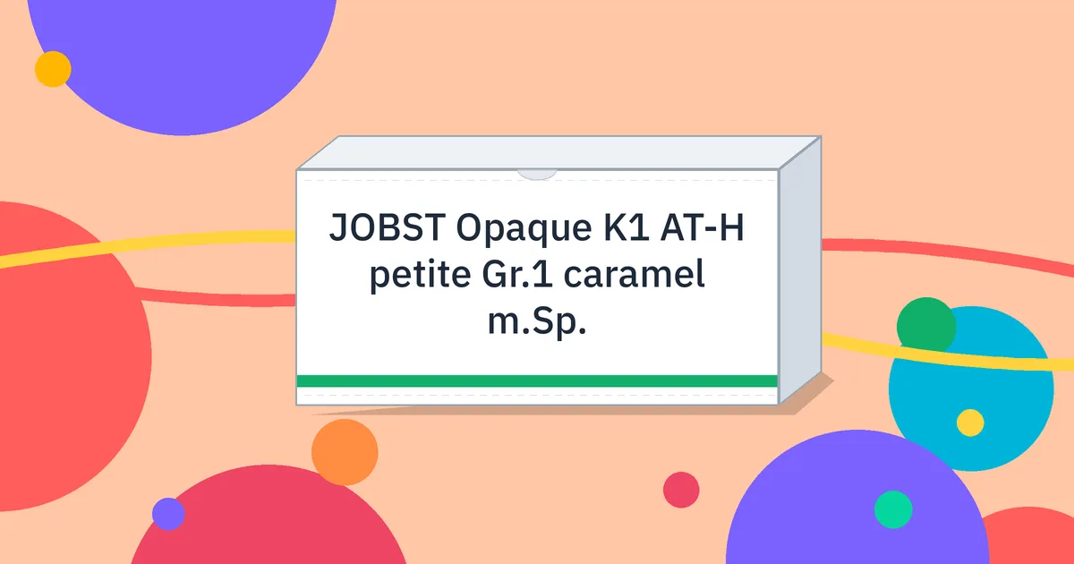 Symbolbild: Packung mit der Aufschrift JOBST Opaque K1 AT-H petite Gr.1 caramel m.Sp. (PZN 13101837) – Verfügbarkeit und Bezug in Apotheken in Frankfurt am Main