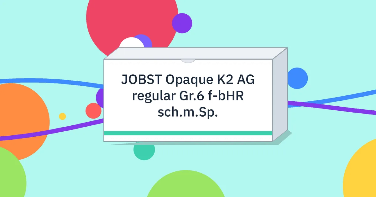 Symbolbild: Packung mit der Aufschrift JOBST Opaque K2 AG regular Gr.6 f-bHR sch.m.Sp. (PZN 11252609) – Verfügbarkeit und Bezug in Apotheken in Frankfurt am Main