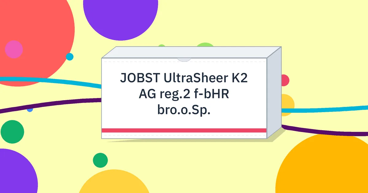 Symbolbild: Packung mit der Aufschrift JOBST UltraSheer K2 AG reg.2 f-bHR bro.o.Sp. (PZN 13145786) – Verfügbarkeit und Bezug in Apotheken in Frankfurt am Main