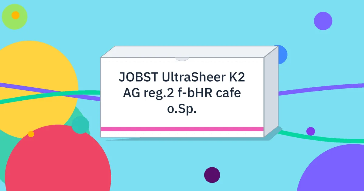 Symbolbild: Packung mit der Aufschrift JOBST UltraSheer K2 AG reg.2 f-bHR cafe o.Sp. (PZN 13145852) – Verfügbarkeit und Bezug in Apotheken in Frankfurt am Main