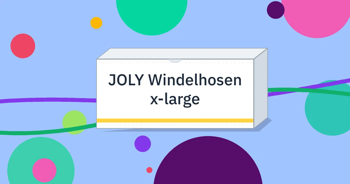 Symbolbild: Packung mit der Aufschrift JOLY Windelhosen x-large (PZN 18202980) – Verfügbarkeit und Bezug in Apotheken in Frankfurt am Main