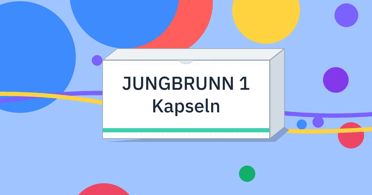 Symbolbild: Packung mit der Aufschrift JUNGBRUNN 1 Kapseln (PZN 12358882) – Verfügbarkeit und Bezug in Apotheken in Frankfurt am Main
