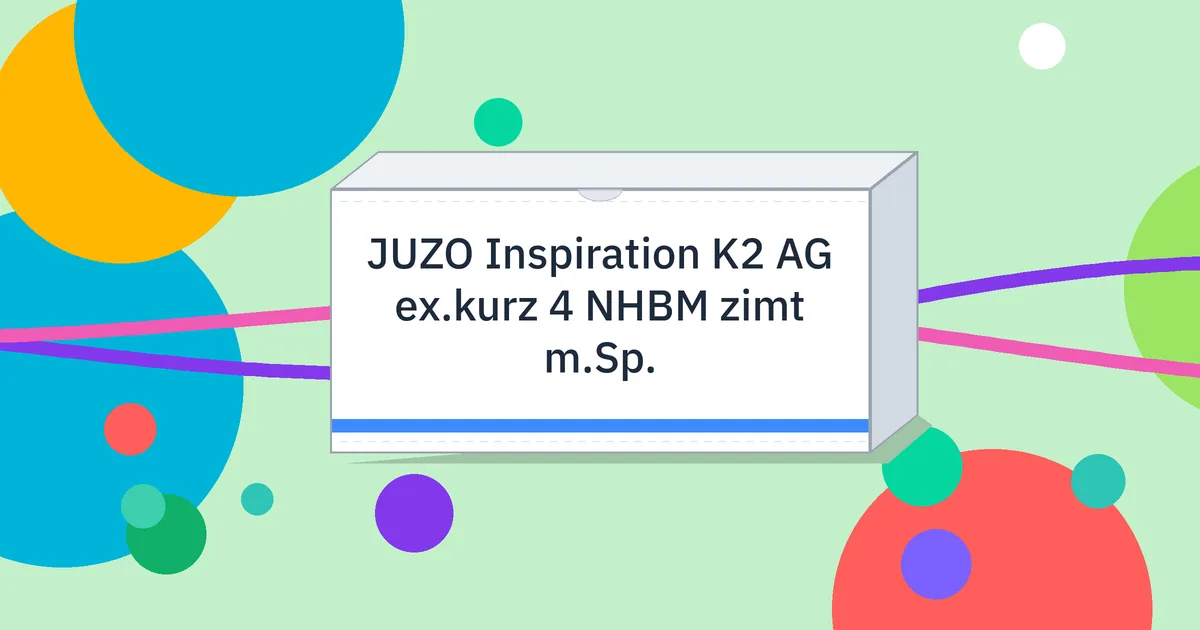 Symbolbild: Packung mit der Aufschrift JUZO Inspiration K2 AG ex.kurz 4 NHBM zimt m.Sp. (PZN 14964109) – Verfügbarkeit und Bezug in Apotheken in Frankfurt am Main