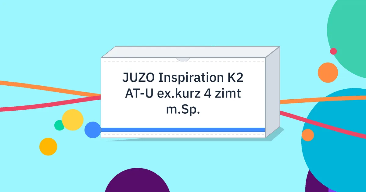 Symbolbild: Packung mit der Aufschrift JUZO Inspiration K2 AT-U ex.kurz 4 zimt m.Sp. (PZN 14930257) – Verfügbarkeit und Bezug in Apotheken in Frankfurt am Main