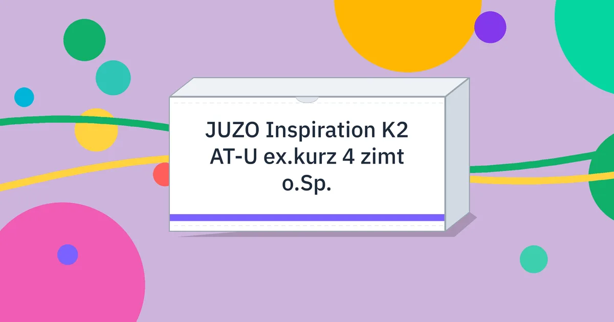 Symbolbild: Packung mit der Aufschrift JUZO Inspiration K2 AT-U ex.kurz 4 zimt o.Sp. (PZN 14930205) – Verfügbarkeit und Bezug in Apotheken in Frankfurt am Main
