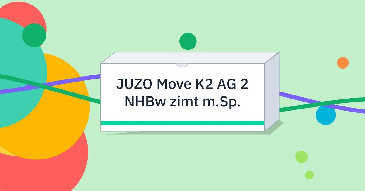 Symbolbild: Packung mit der Aufschrift JUZO Move K2 AG 2 NHBw zimt m.Sp. (PZN 18523081) – Verfügbarkeit und Bezug in Apotheken in Frankfurt am Main