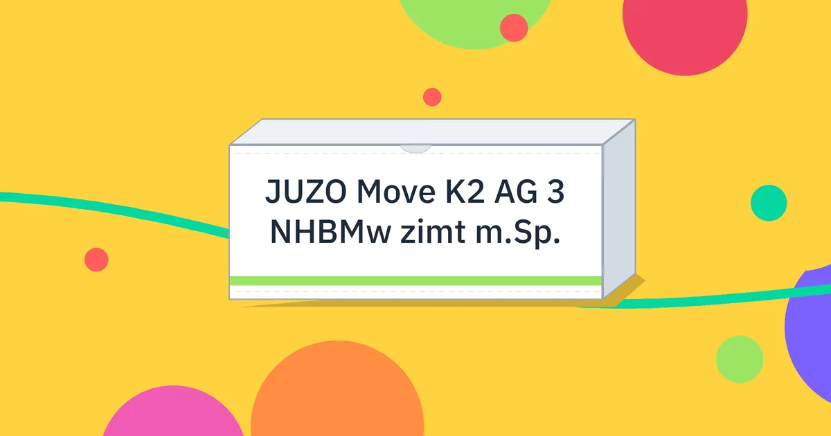 Symbolbild: Packung mit der Aufschrift JUZO Move K2 AG 3 NHBMw zimt m.Sp. (PZN 18523537) – Verfügbarkeit und Bezug in Apotheken in Frankfurt am Main