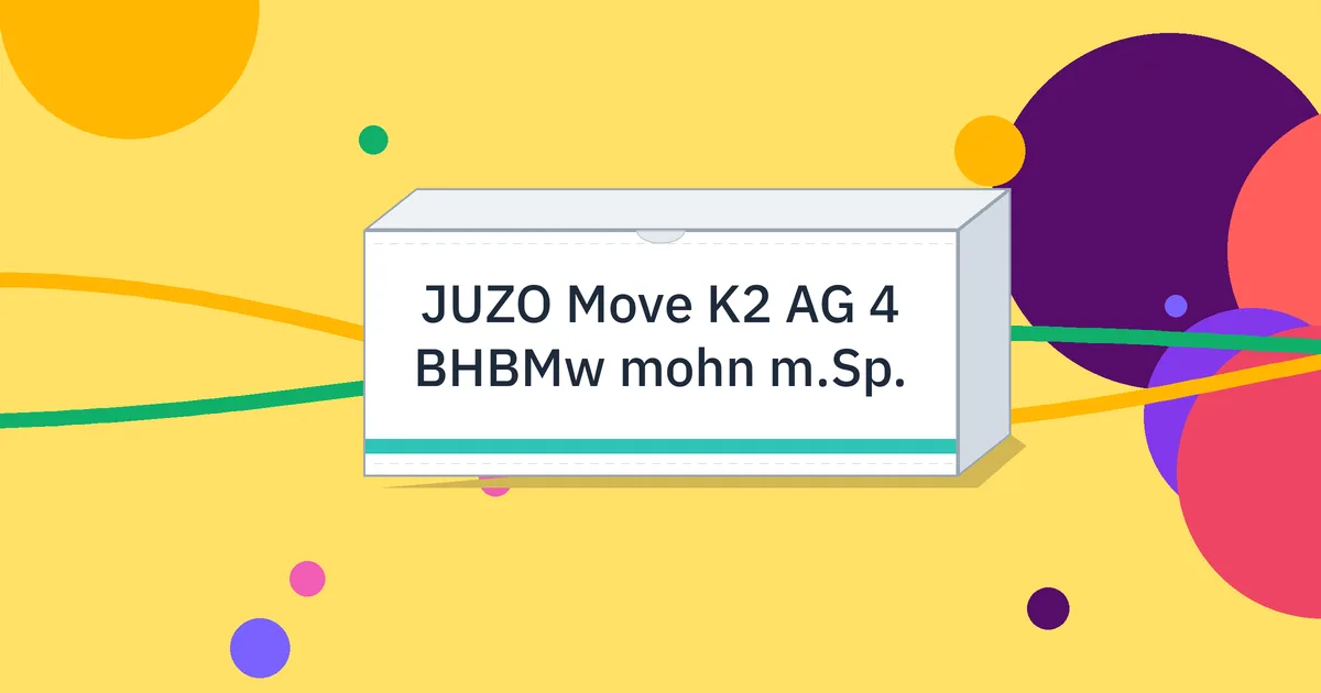 Symbolbild: Packung mit der Aufschrift JUZO Move K2 AG 4 BHBMw mohn m.Sp. (PZN 18556519) – Verfügbarkeit und Bezug in Apotheken in Frankfurt am Main