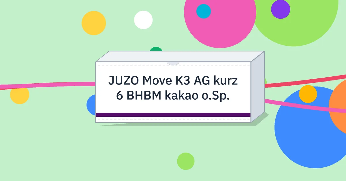 Symbolbild: Packung mit der Aufschrift JUZO Move K3 AG kurz 6 BHBM kakao o.Sp. (PZN 18594046) – Verfügbarkeit und Bezug in Apotheken in Frankfurt am Main