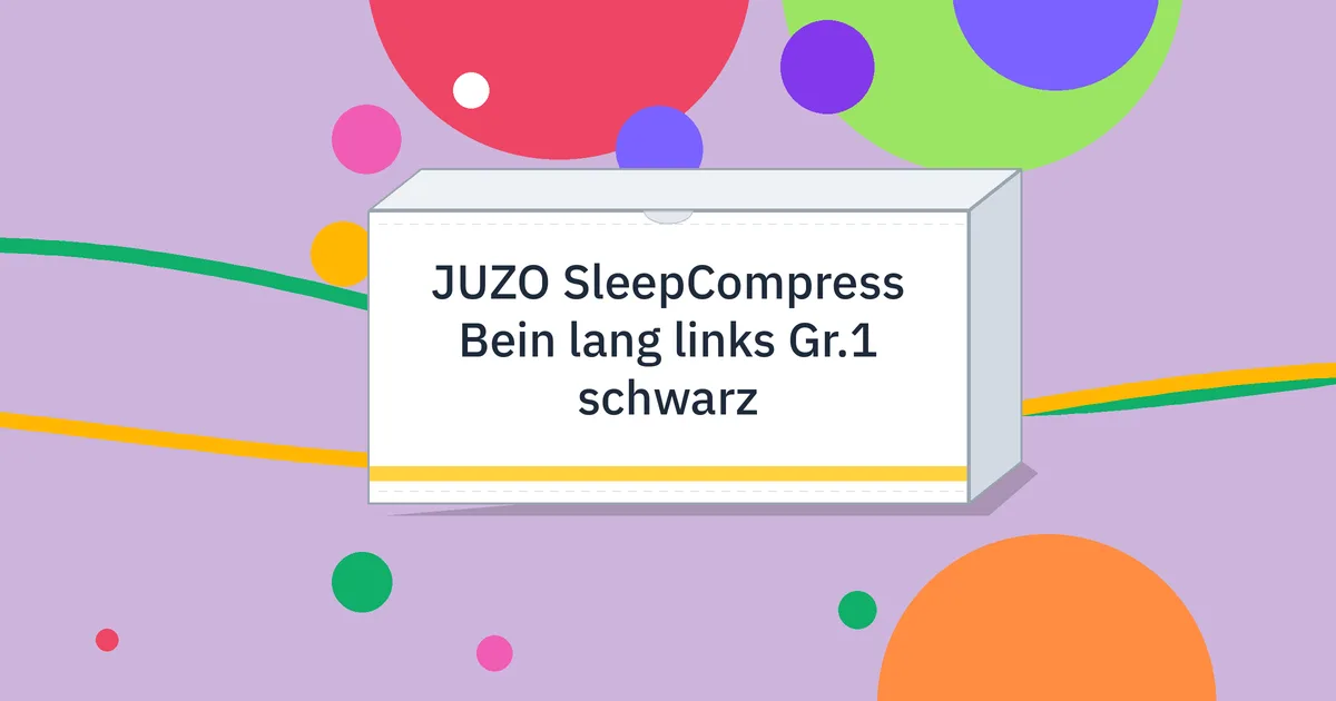 Symbolbild: Packung mit der Aufschrift JUZO SleepCompress Bein lang links Gr.1 schwarz (PZN 19622684) – Verfügbarkeit und Bezug in Apotheken in Frankfurt am Main