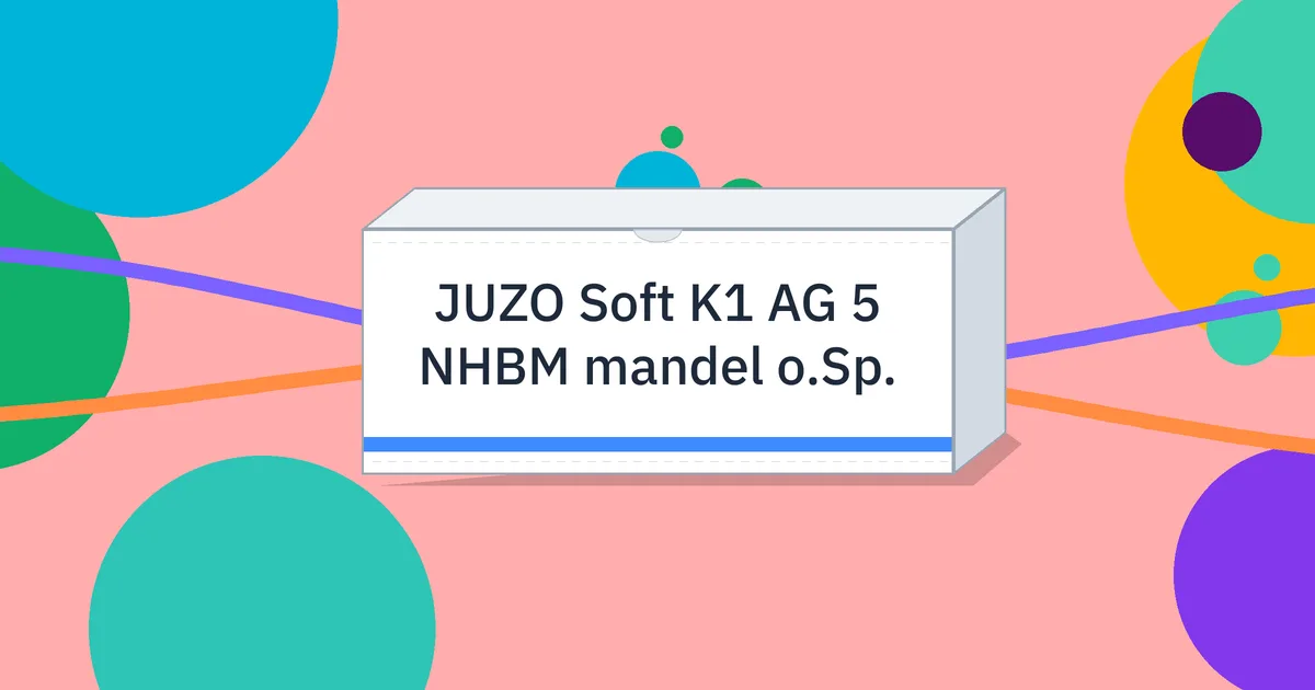 Symbolbild: Packung mit der Aufschrift JUZO Soft K1 AG 5 NHBM mandel o.Sp. (PZN 14995877) – Verfügbarkeit und Bezug in Apotheken in Frankfurt am Main