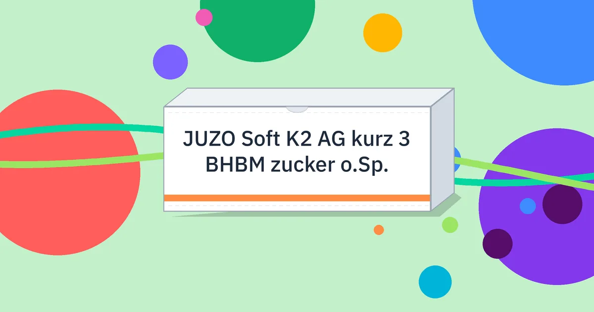 Symbolbild: Packung mit der Aufschrift JUZO Soft K2 AG kurz 3 BHBM zucker o.Sp. (PZN 14861326) – Verfügbarkeit und Bezug in Apotheken in Frankfurt am Main