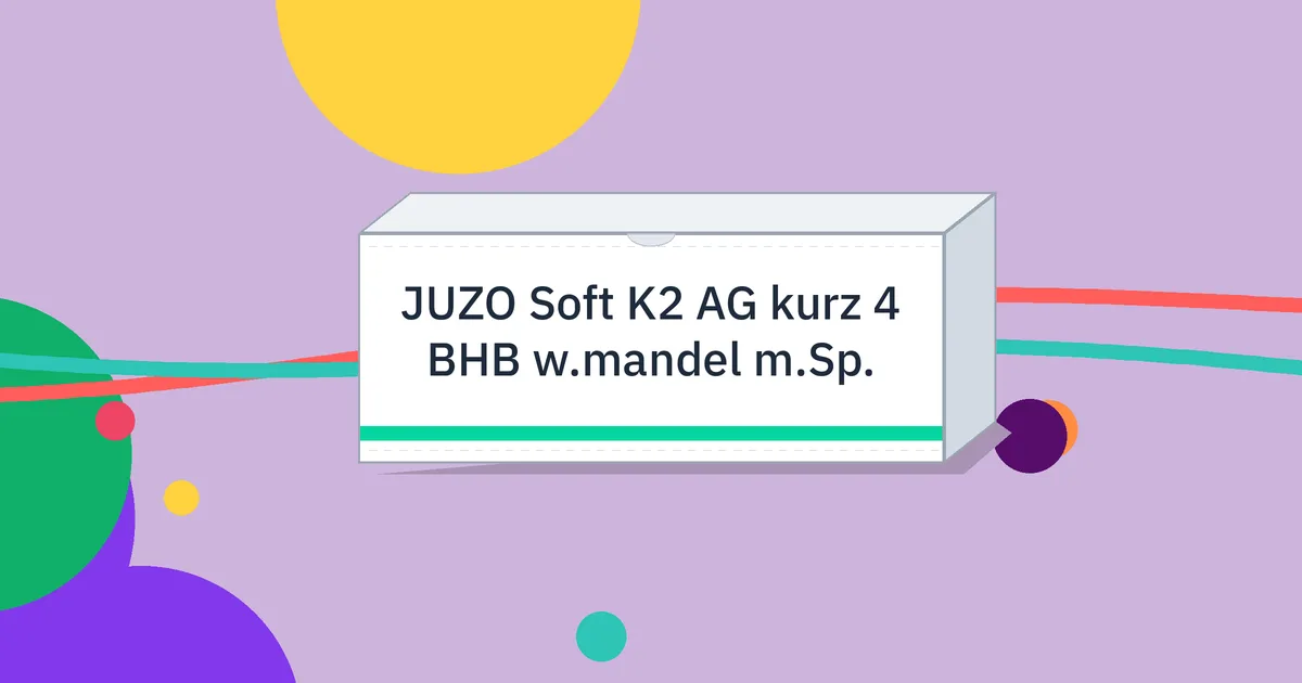 Symbolbild: Packung mit der Aufschrift JUZO Soft K2 AG kurz 4 BHB w.mandel m.Sp. (PZN 14842240) – Verfügbarkeit und Bezug in Apotheken in Frankfurt am Main