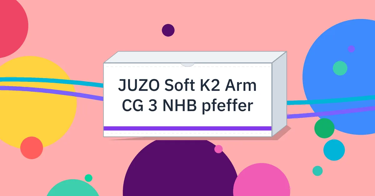 Symbolbild: Packung mit der Aufschrift JUZO Soft K2 Arm CG 3 NHB pfeffer (PZN 15510698) – Verfügbarkeit und Bezug in Apotheken in Frankfurt am Main