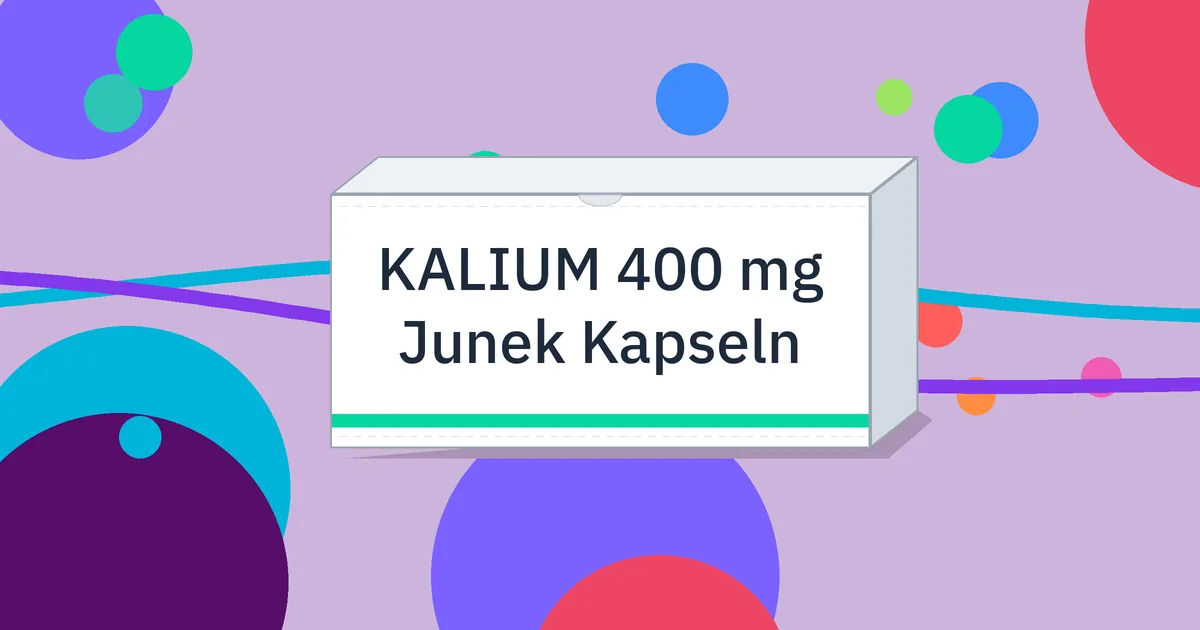 Symbolbild: Packung mit der Aufschrift KALIUM 400 mg Junek Kapseln (PZN 10337002) – Verfügbarkeit und Bezug in Apotheken in Frankfurt am Main