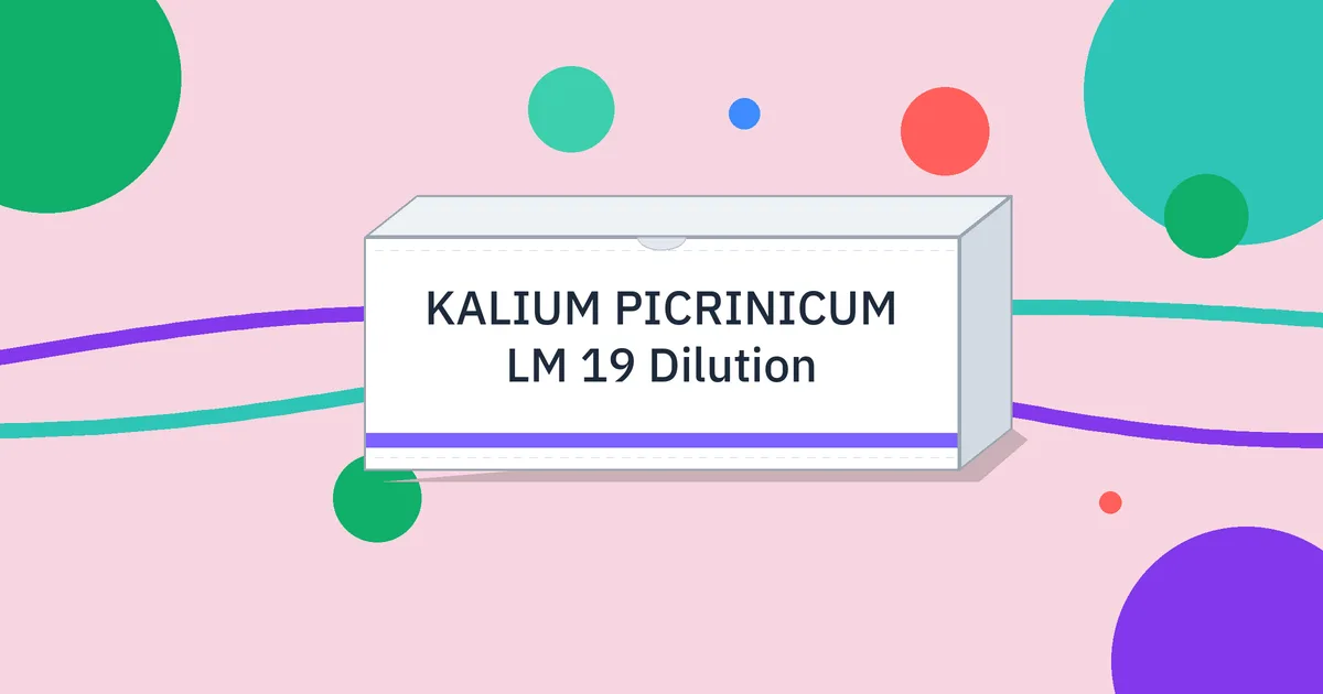 Symbolbild: Packung mit der Aufschrift KALIUM PICRINICUM LM 19 Dilution (PZN 12925074) – Verfügbarkeit und Bezug in Apotheken in Frankfurt am Main