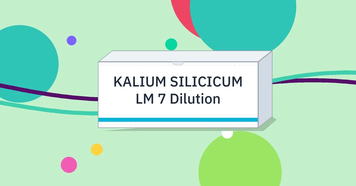 Symbolbild: Packung mit der Aufschrift KALIUM SILICICUM LM 7 Dilution (PZN 12925849) – Verfügbarkeit und Bezug in Apotheken in Frankfurt am Main