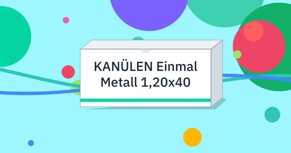 Symbolbild: Packung mit der Aufschrift KANÜLEN Einmal Metall 1,20x40 (PZN 01964740) – Verfügbarkeit und Bezug in Apotheken in Frankfurt am Main