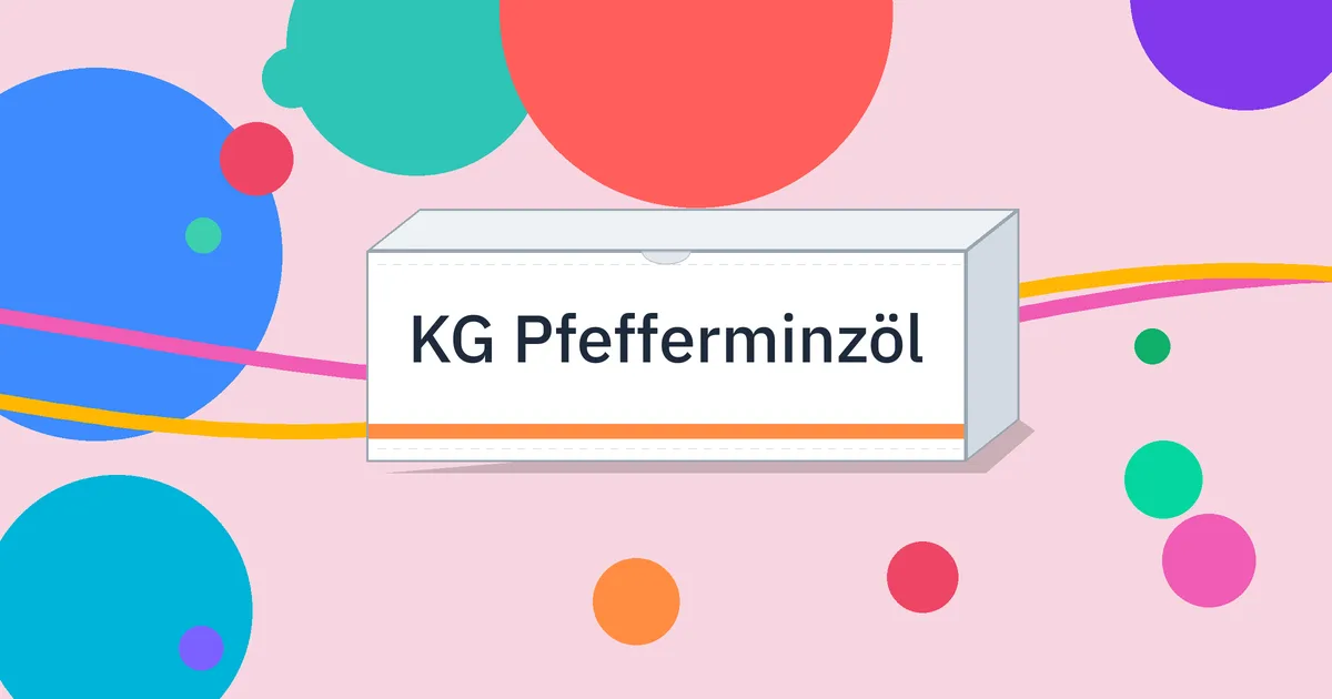 Symbolbild: Packung mit der Aufschrift KG Pfefferminzöl (PZN 18787087) – Verfügbarkeit und Bezug in Apotheken in Frankfurt am Main