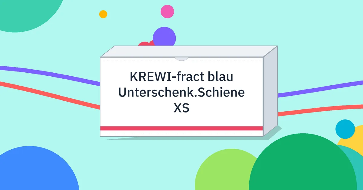 Symbolbild: Packung mit der Aufschrift KREWI-fract blau Unterschenk.Schiene XS (PZN 17300120) – Verfügbarkeit und Bezug in Apotheken in Frankfurt am Main