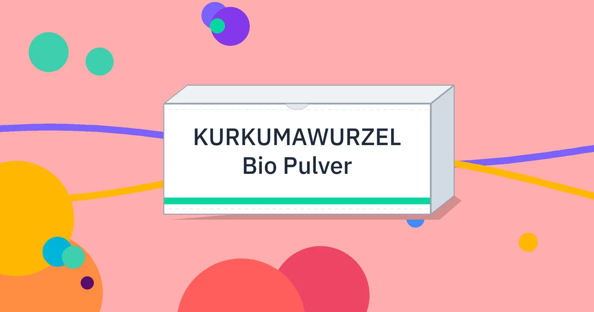 Symbolbild: Packung mit der Aufschrift KURKUMAWURZEL Bio Pulver (PZN 11290596) – Verfügbarkeit und Bezug in Apotheken in Frankfurt am Main