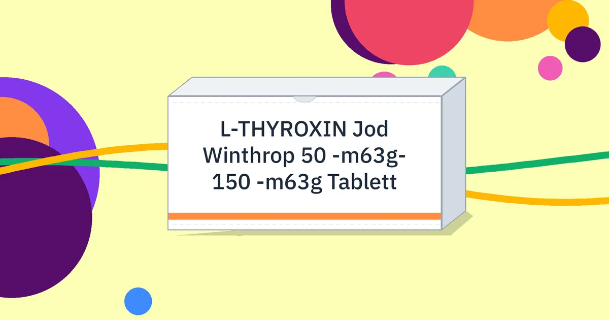 Symbolbild: Packung mit der Aufschrift L-THYROXIN Jod Winthrop 50 -m63g-150 -m63g Tablett (PZN 06816553) – Verfügbarkeit und Bezug in Apotheken in Frankfurt am Main
