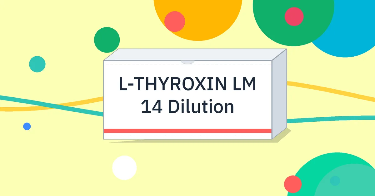 Symbolbild: Packung mit der Aufschrift L-THYROXIN LM 14 Dilution (PZN 12928500) – Verfügbarkeit und Bezug in Apotheken in Frankfurt am Main